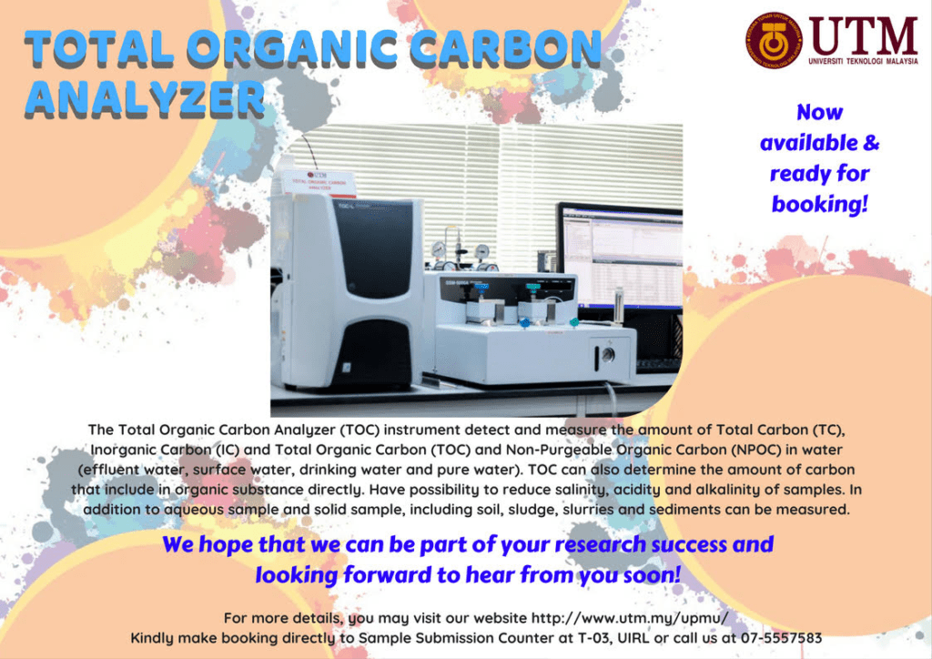 TOTAL ORGANIC CARBON ANALYZER: Now available & ready for booking ...