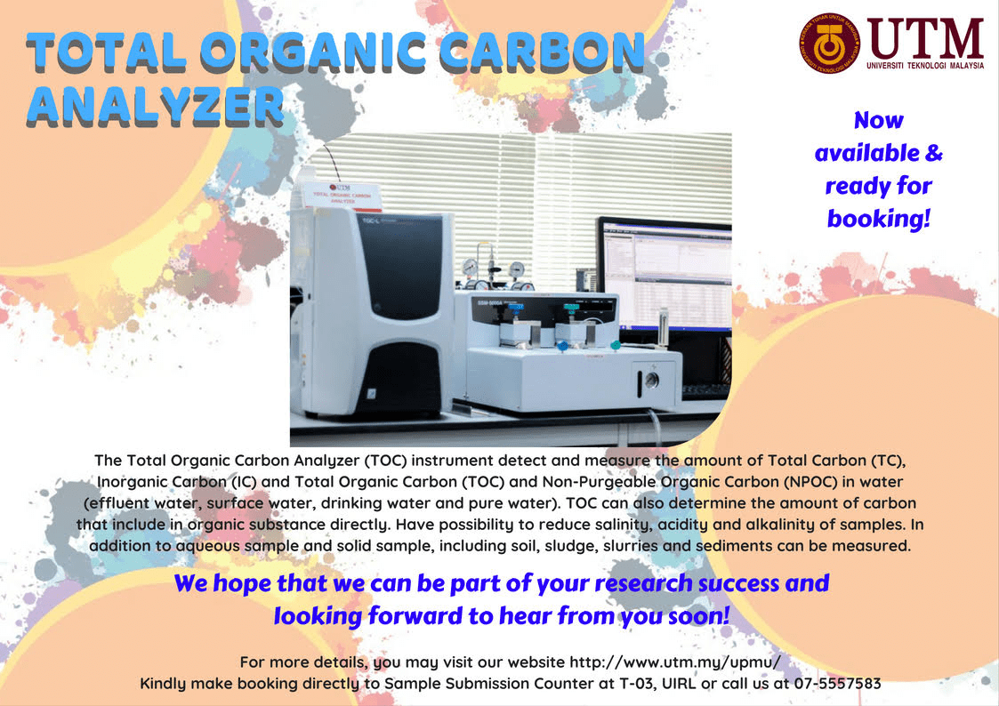 TOTAL ORGANIC CARBON ANALYZER: Now available & ready for booking ...