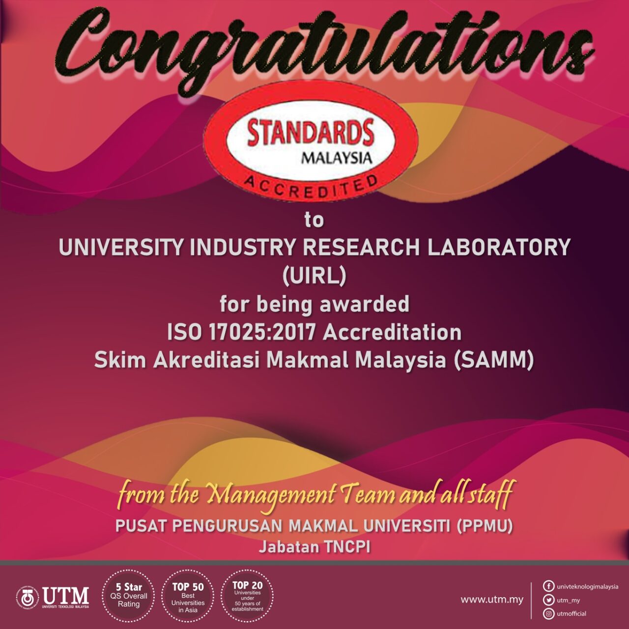 UNIVERSITY LABORATORY MANAGEMENT CENTRE | Pusat Pengurusan Makmal ...